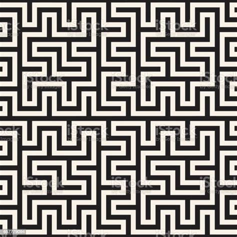 미로 라인 얽힌된 현대 그래픽입니다 추상적인 기하학적 배경 디자인입니다 벡터 완벽 한 패턴입니다 0명에 대한 스톡 벡터 아트 및