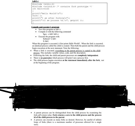 Solved Lab C Include Include Contains Fork Prototype Chegg