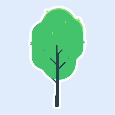 Tree Simple Vector Sticker Illustration Premium Vector