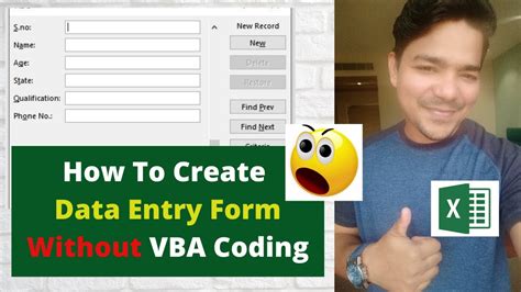 How To Create Data Entry Form Without Vba Coding In Excel Play With