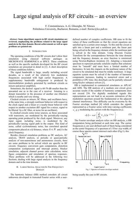 pdf large signal analysis of rf circuits an overview