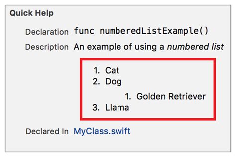 Markup Formatting Reference Numbered Lists