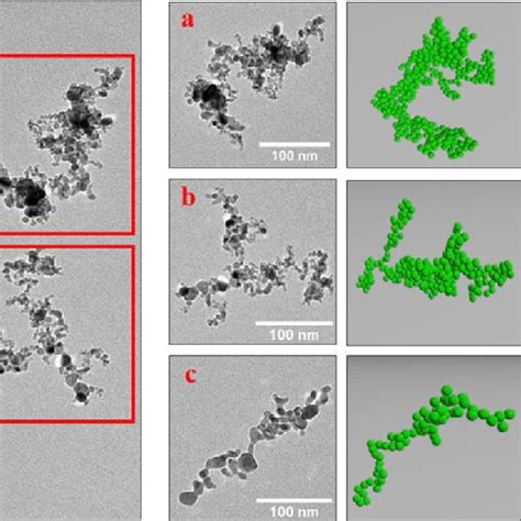 Soot Like Aggregates Beside Their Equivalent Simulated Results