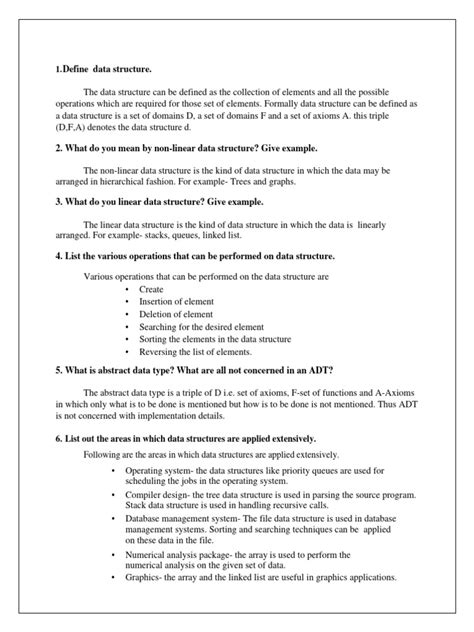 Imp Data Structures Questions Pdf Queue Abstract Data Type