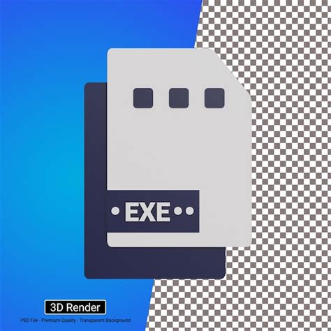 Premium Psd Exe Format File Icon 3d Illustration