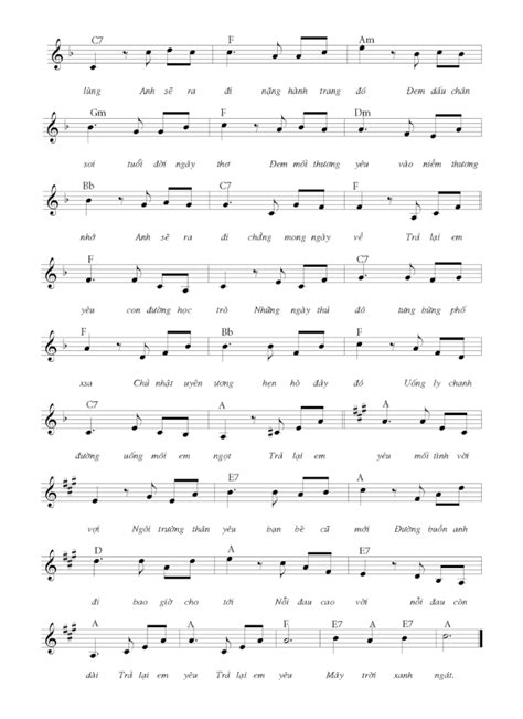 Tr L I Em Y U Piano Sheet Ph M Duy T I Sheet Nh C Free