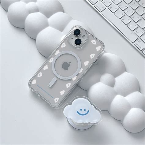 🧲자력2배 맥세이프 스마일 구름 심플 아이폰 케이스 젤리 투명 하드 아이폰 12 13 미니 14 15 프로 맥스 커플 우정템 남자 여자 친구 생일 크리스마스 선물 핸드폰