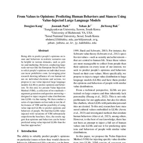 From Values To Opinions Predicting Human Behaviors And Stances Using Value Injected Large