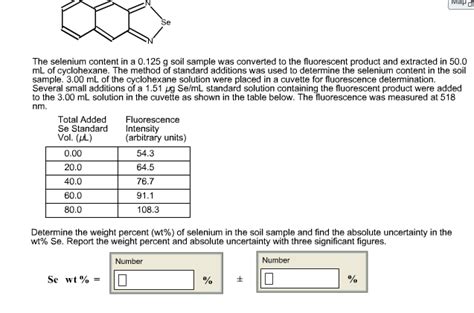 Solved The Selenium Content In Soil Can Be Determined Chegg Com