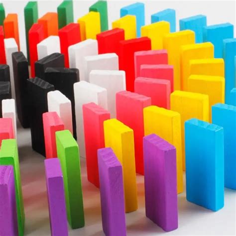 100 шт игрушки домино Детские деревянные игрушки цветные домино блоки наборы раннего обучения