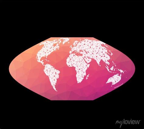 World Network Map Mcbryde Thomas Flat Polar Sinusoidal Equal Area • Wall Stickers Stylish