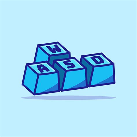 Keyboard Button Wasd Key Caps Computer Cybersport Gaming Illustration 34776177 Vector Art At