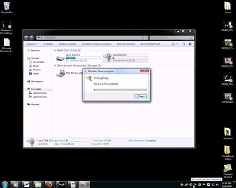 Windows 7 Turning On Bitlocker Youtube