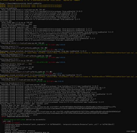 安装paddleslim报错：process Exited With Error This Is An Issue With The