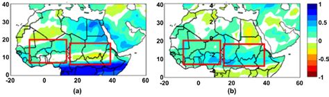 Correlation Between Jja Seasonal Rainfall And A Enso3 4 And B Nao Download Scientific
