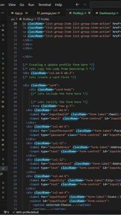 Create An Update Profile Form In Reactjs With Bootstrap 5 Reactjs