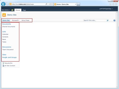 Customizing Sharepoint 2010 Site Navigation Programmatically Wrox