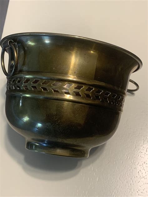 Vintage Interpur Brass Bowl Planter Handles 6” Taiwan T9 Ebay