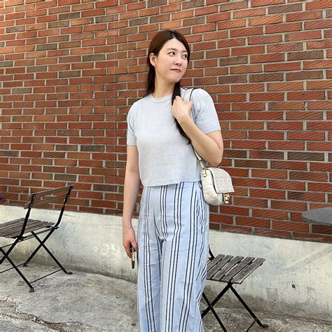 키큰여자177살롱 프리사이즈 키큰여자 여름 휴가룩 밴딩 스트라이프 썸머 팬츠 101cm