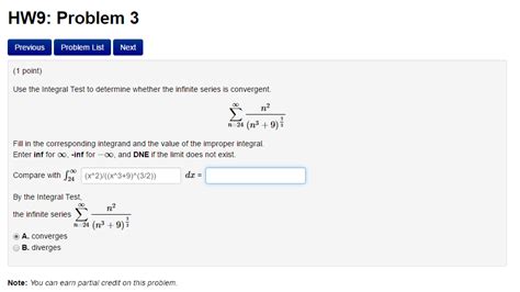Solved Use The Integral Test To Determine Whether The