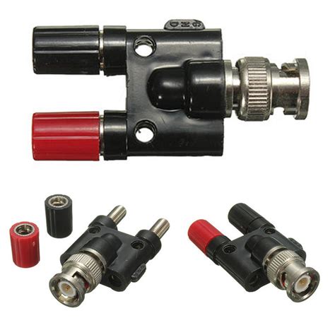 BNC Male Plug To Two Dual 4mm Banana Jack Binding Coaxial Adapter Connector EBay