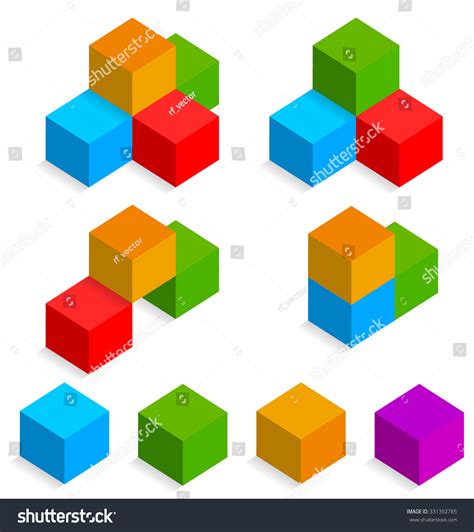 Colorful 3d Isometric Cubes Stock Vector 331392785 Shutterstock