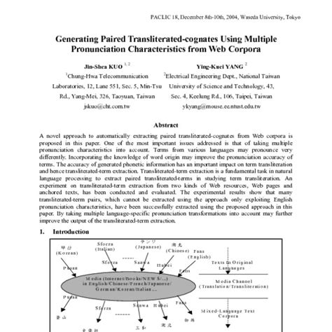 Generating Paired Transliterated Cognates Using Multiple Pronunciation