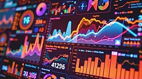 Colorful Digital Data Visualization With Vibrant Graphs And Charts