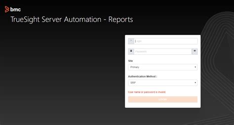 Truesight Smart Reporting Tssr Error Logging Into Tssr User Name