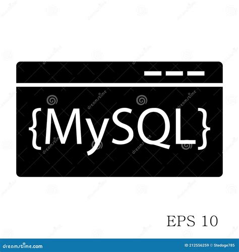 mysql code icon isolated on white background flat style stock vector