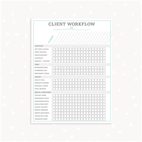 Client Workflow Chart For Photographers Strawberry Kit