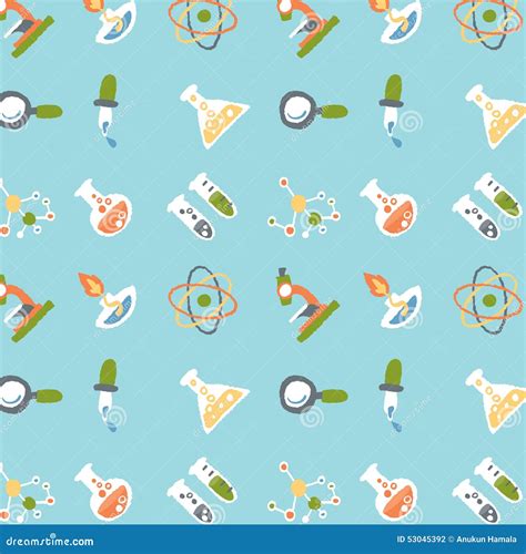 Science Icons Pattern Design Stock Vector Illustration Of Learning