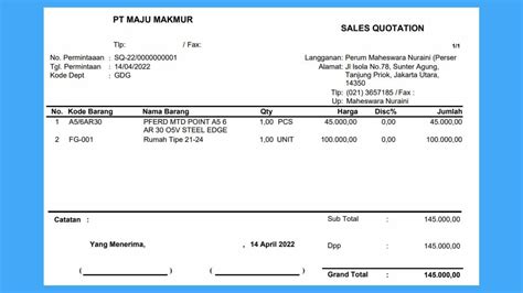 Bagaimana Format Dan Cara Membuat Quotation