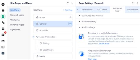 Wix Editor Managing Your Page Settings Help Center Wix Com