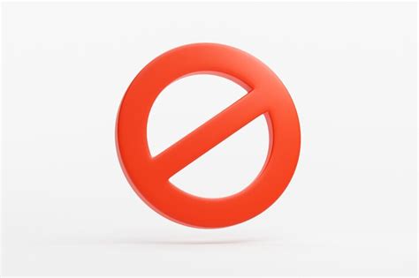빨간색 금지 기호 없음 아이콘 경고 또는 중지 기호 안전 위험 3d 그림 무료 사진