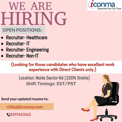 Hello Connections Iconma Is Urgently Looking To Hire Experienced Us