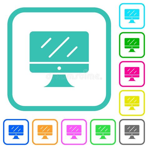 Computer Monitor Vivid Colored Flat Icons Stock Vector Illustration Of Laptop Icons 300474263