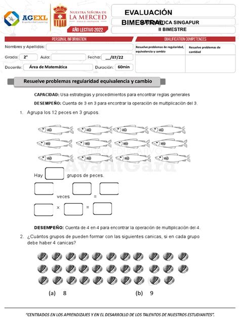 Examen Bimestral Matemática 2do Grado Ii Bimestre Pdf Longitud