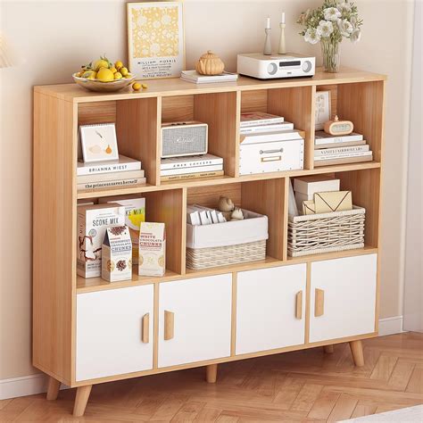 Oschf Cubby Shelf Bookcase With Doors Wooden 11 Cube