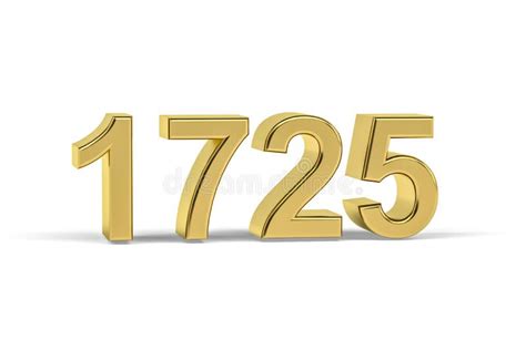 Golden 3d Number 1725 Year 1725 Isolated On White Background Stock
