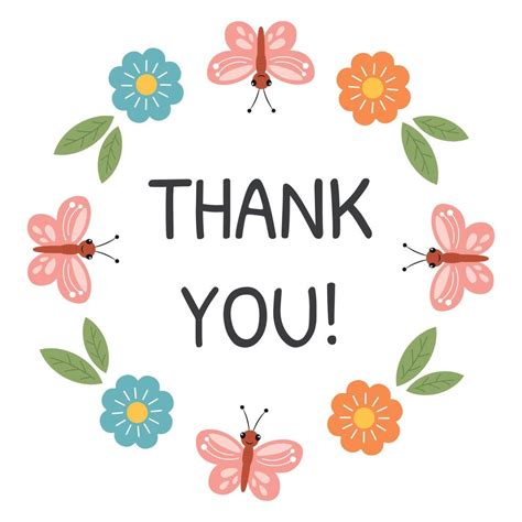 Thank You Round Stickers With Flower Floral Frame Thank You Label