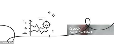 Seo Analysis Line Icon Web Targeting Chart Sign Traffic Management Continuous Line With Curl