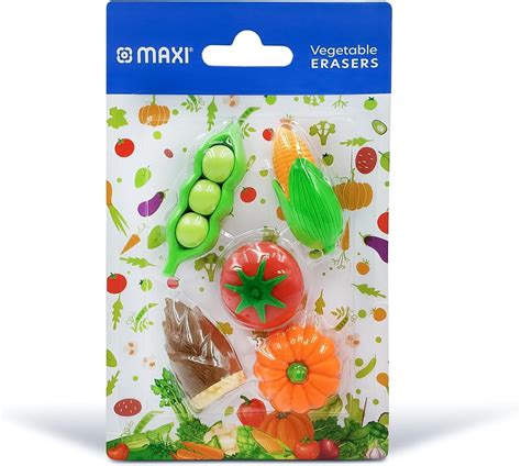 Maxi 5pc 3d Vegetables Eraser 3d Mini Erasers Assorted Erasers For