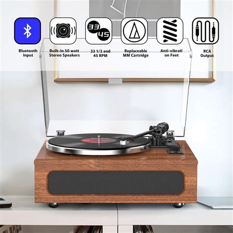 Bluetooth All In One Record Player With Built In Speakers Hq Kz018 Retrolife Official Store