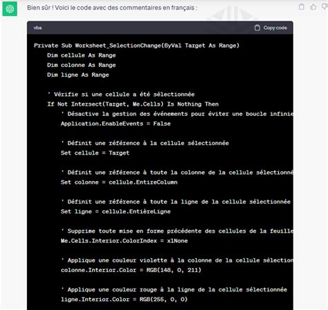 comment utiliser chatgpt pour écrire une macro vba excel sans savoir