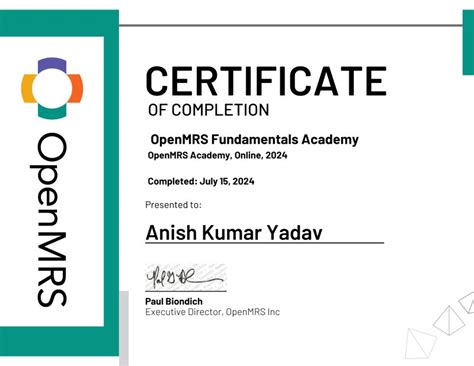anish yadav on linkedin openmrs healthcare certification continuouslearning bahmni
