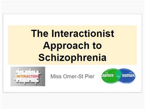 Schizophrenia 7 Interactionist Approach To Schizophrenia Teaching