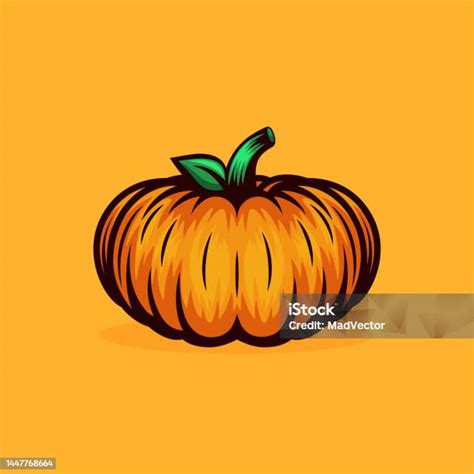 벡터 가을 컬러 오렌지 호박 아이콘 윤곽선 디자인 서식 파일 할로윈 초대장 카드 인쇄 웹에 대 한 클립 아트 10월에 대한 스톡 벡터 아트 및 기타 이미지 Istock