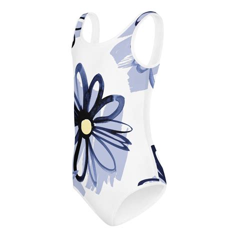 Daisy Swimsuit Watercolor Daisy Bathing Suit Girls Flower One Piece