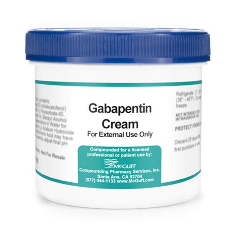 Gabapentin 10 Cream Mcguff Compounding Pharmacy